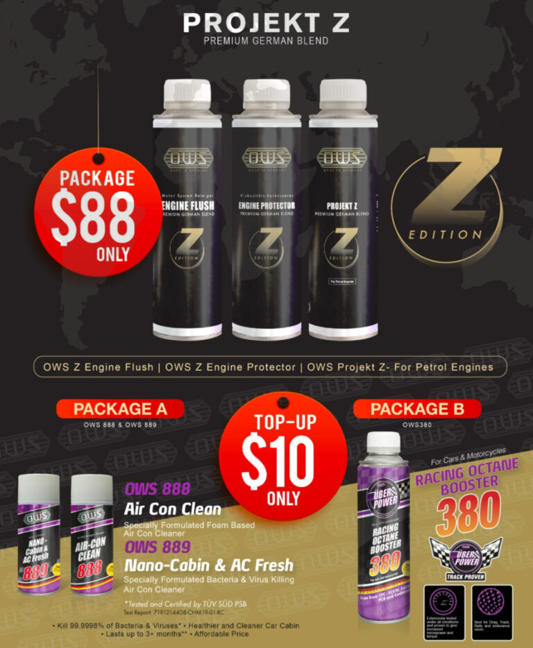 OWS Projekt Z Engine Flush Packages - World Auto Pte Ltd